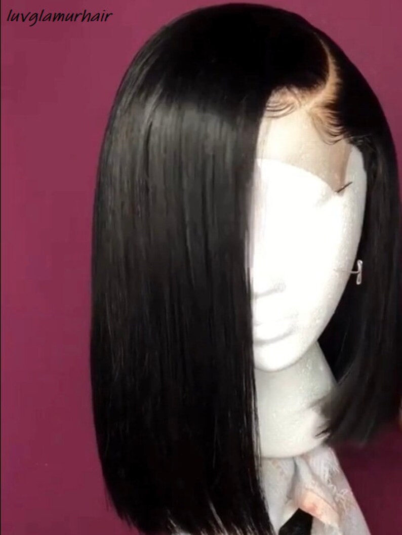 10 Inch Full Lace Wig Natural Color 1b - Etsy
