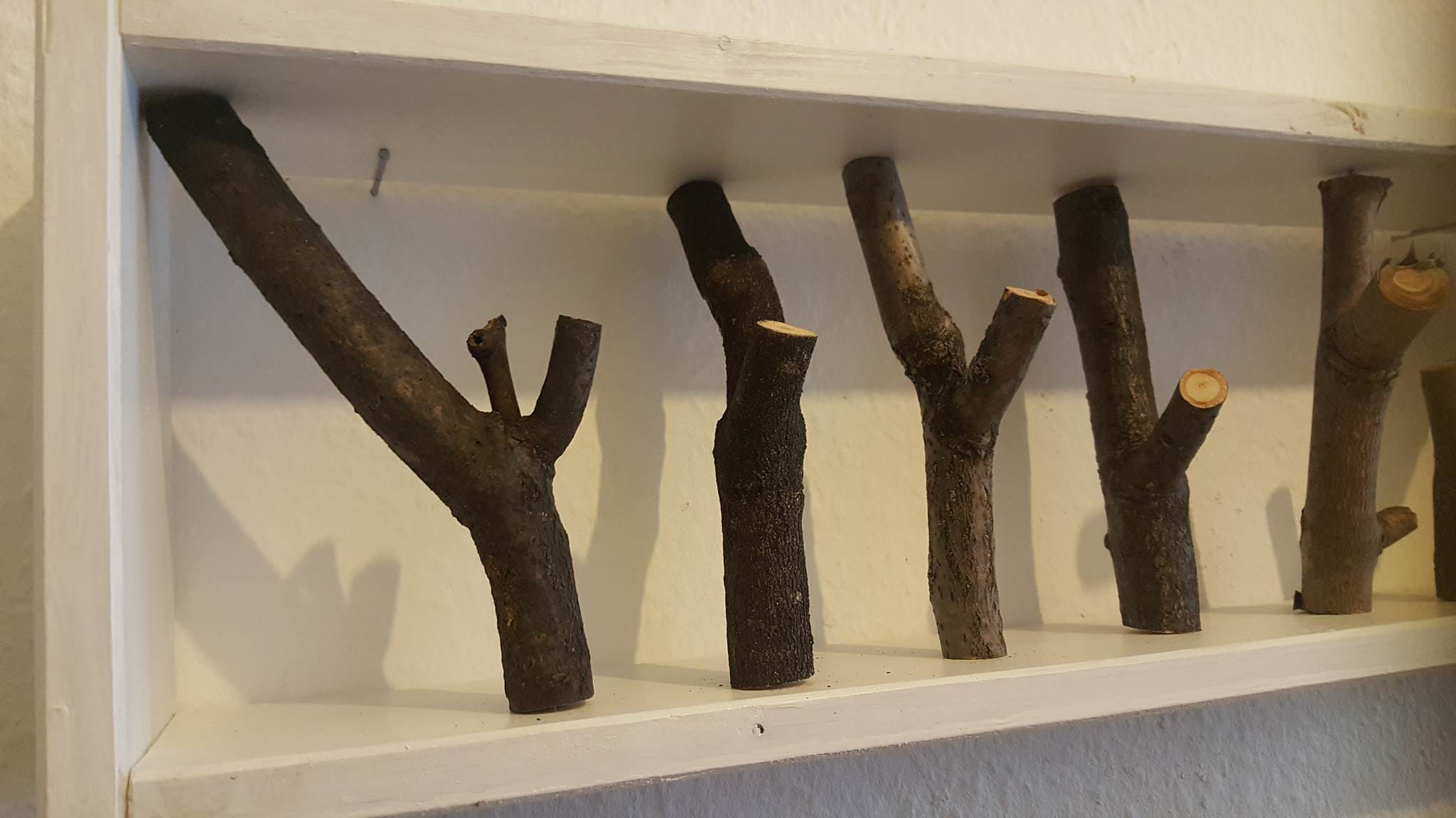 Garderobe, Ast, Holz, Kleiderhaken, Deko, weiß, Astgarderobe ...