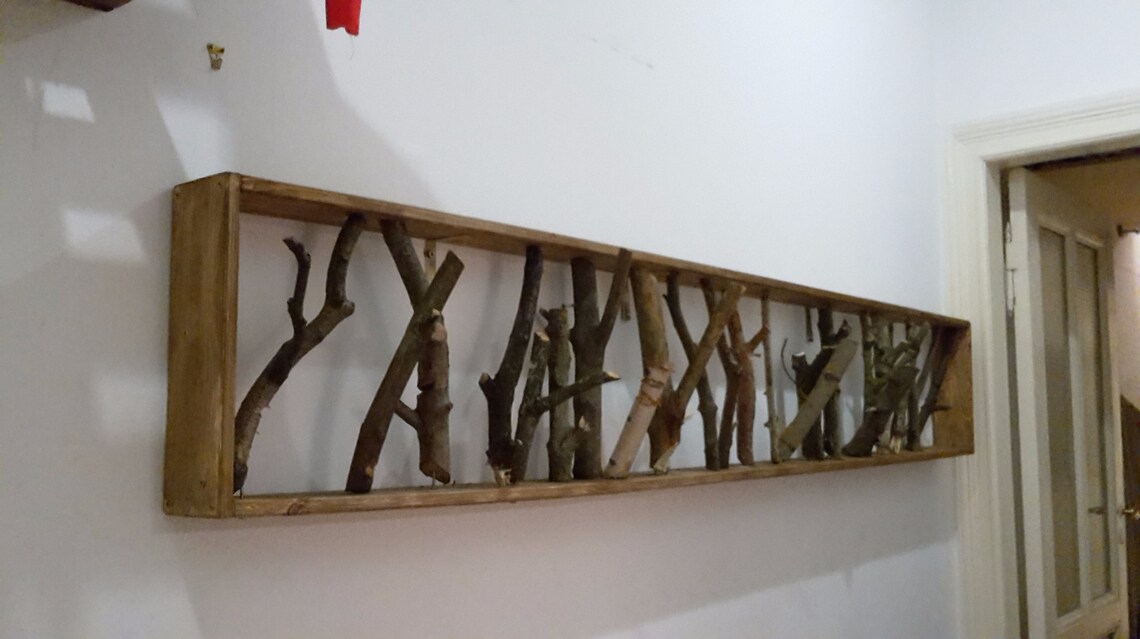 Garderobe, Ast, Holz, Kleiderhaken, Astgarderobe, Jackenständer ...