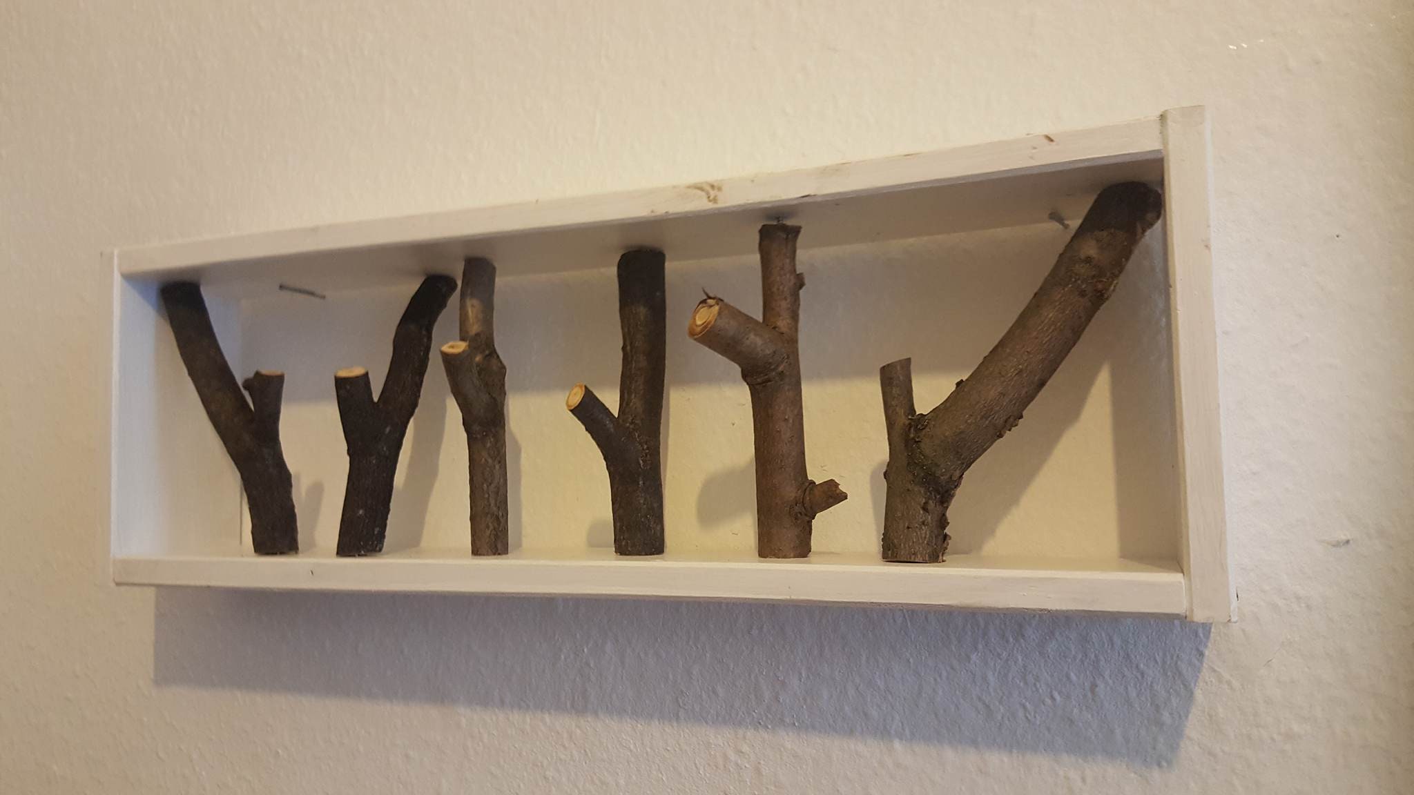 Garderobe, Ast, Holz, Kleiderhaken, Deko, weiß, Astgarderobe ...