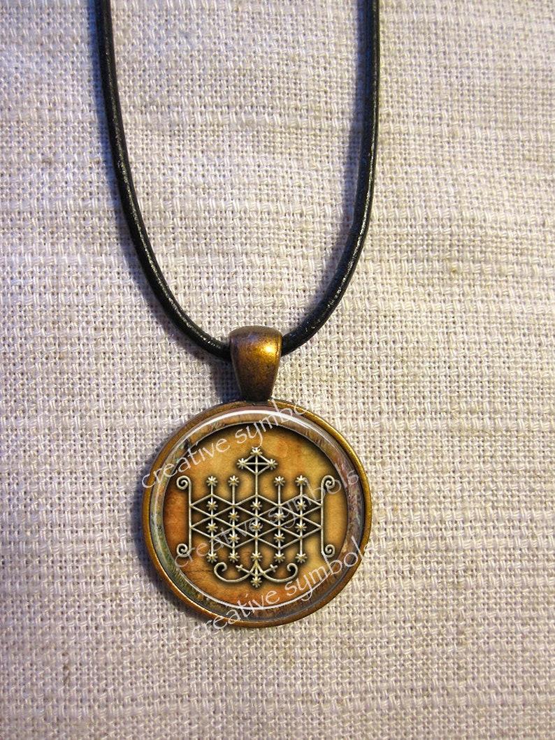 Ogoun Voodoo Veve Set in Copper With Cord - Etsy