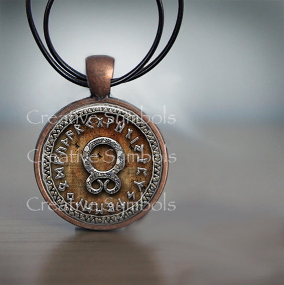 Viking Norse Troll Cross Pendant set in Copper Bezel with | Etsy
