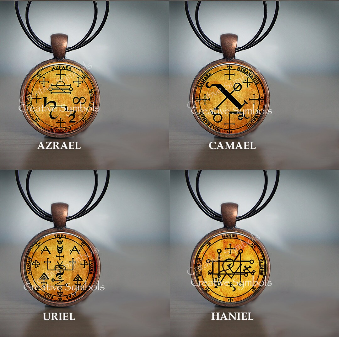 Archangel Seal Sigil Pendant for Azrael Uriel Haniel or Camael in ...