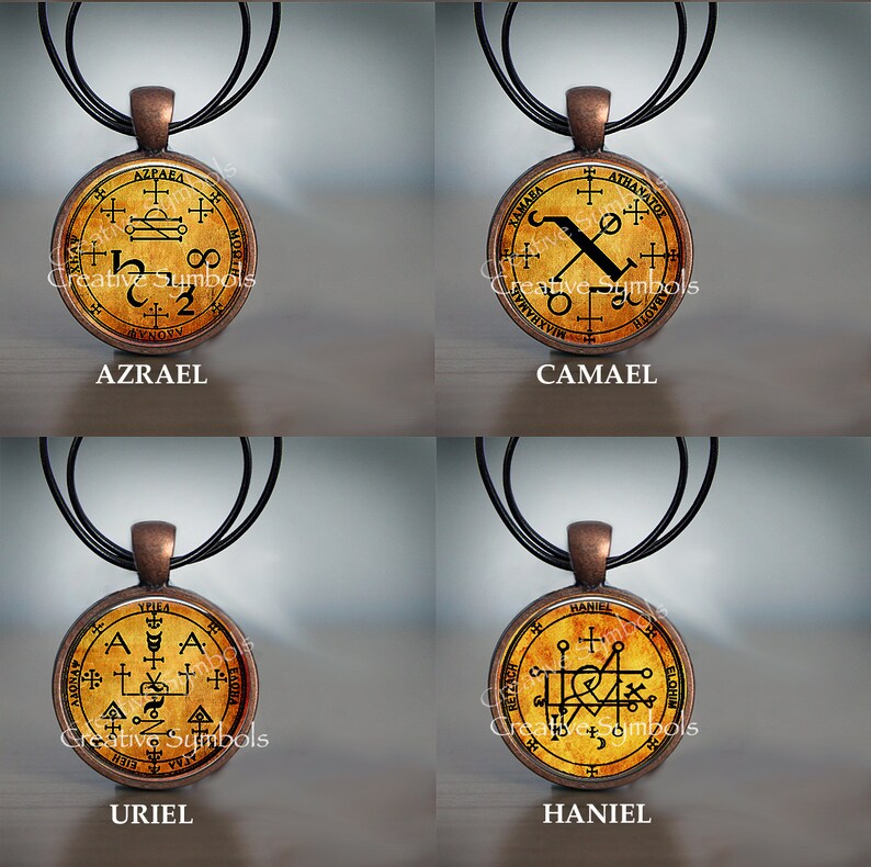 Archangel Seal Sigil Pendant for Azrael Uriel Haniel or Camael | Etsy
