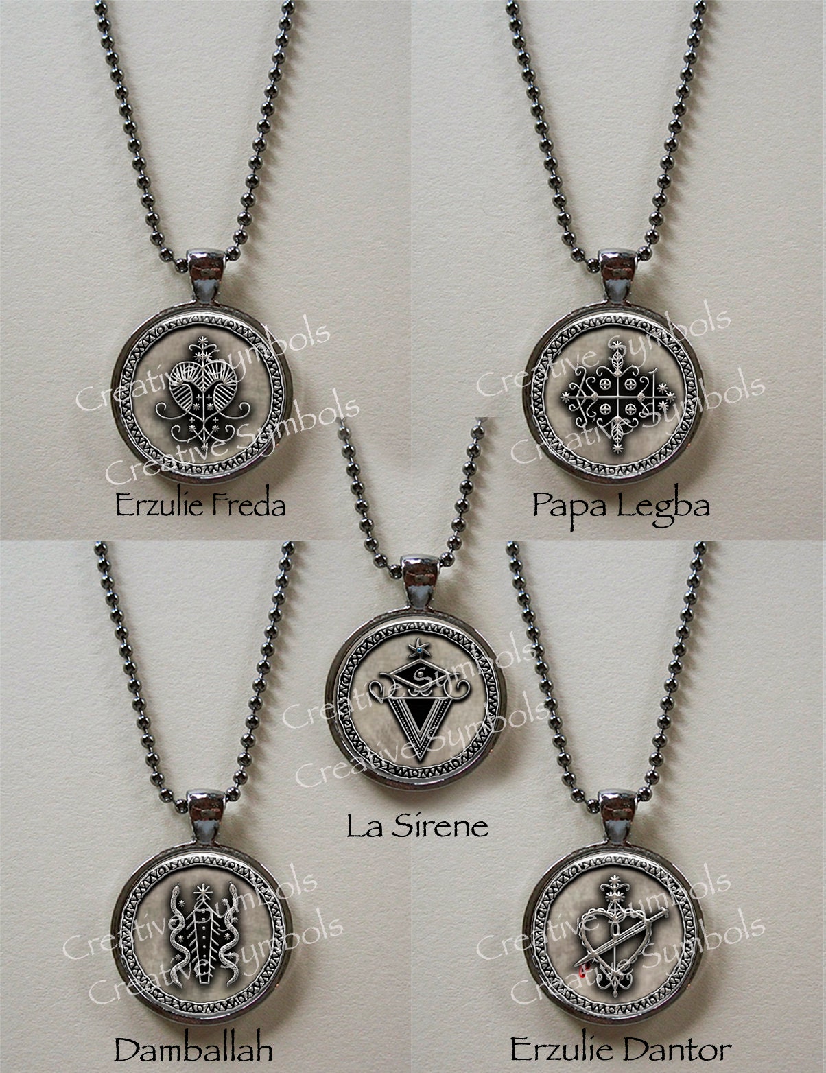 Voodoo Veves Pendant Choice of Papa Legba La Sirene Damballah - Etsy