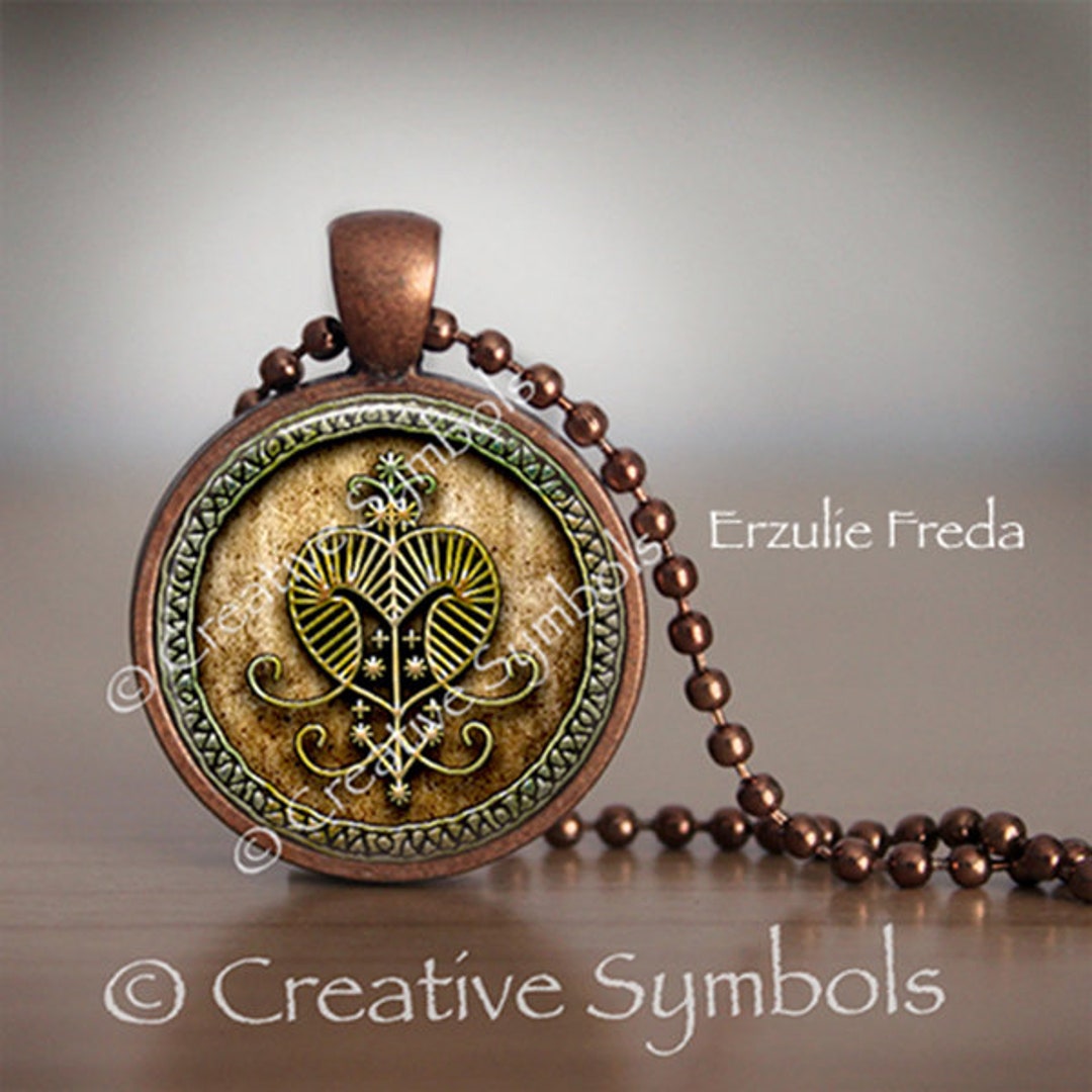 Erzulie Freda or Papa Legba Voodoo Pendant in Copper With Matching ...