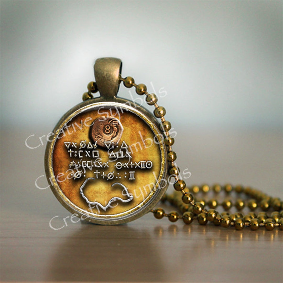 Oak Island Inspired Pendant Ninety Foot Stone Map and Coin - Etsy