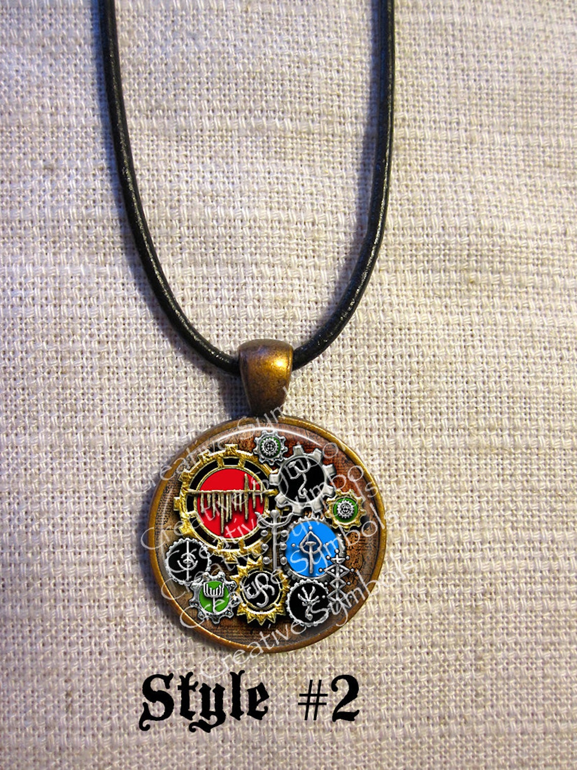 Bloodborne Steampunk Inspired Symbols Pendant With Leather | Etsy