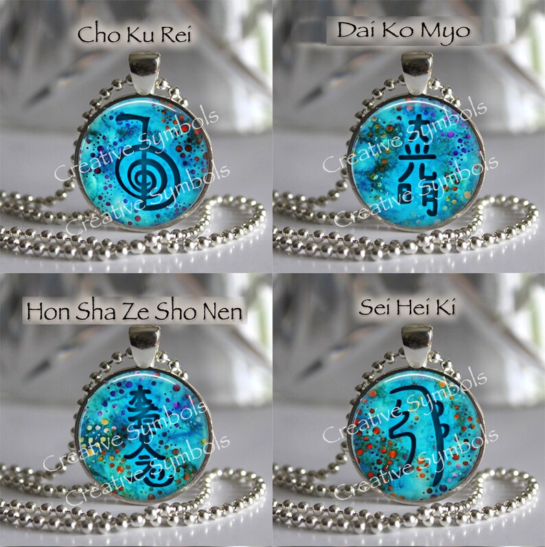 Reiki Symbols in Blue Pendant With Four Choices - Etsy