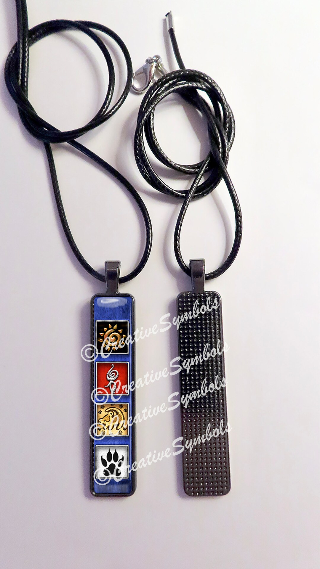 Simba Lion King Resin Filled Slim Rectangle Pendant With Cord - Etsy