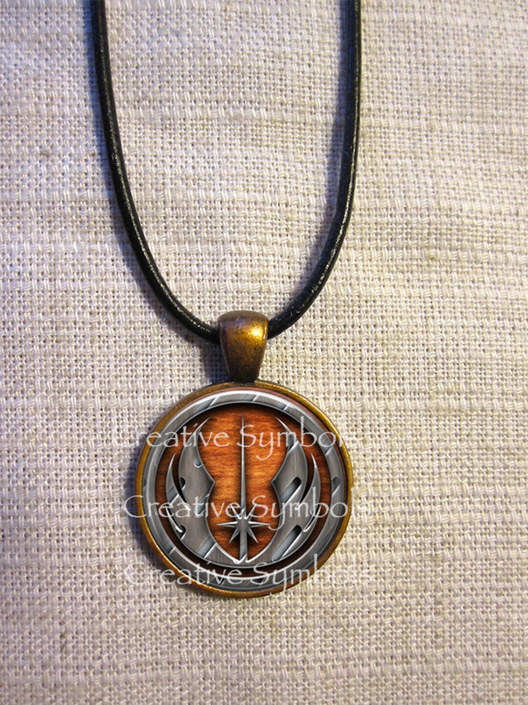 Jedi Rustic Pendant in Copper With Cord - Etsy