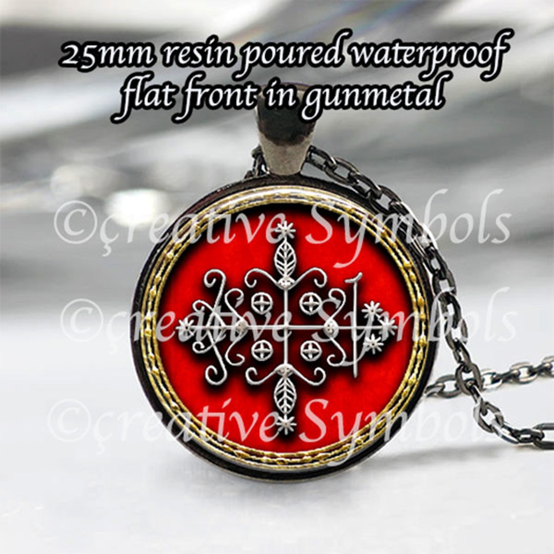 Papa Legba Red Pendant Waterproof Resin Filled in Gunmetal Black With ...