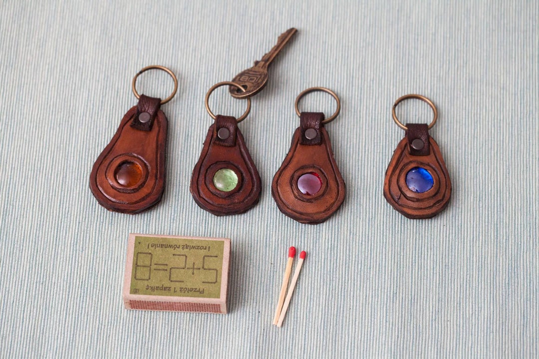 Handmade Leather Key Ring Key Holder Key Fob Key Clip With - Etsy