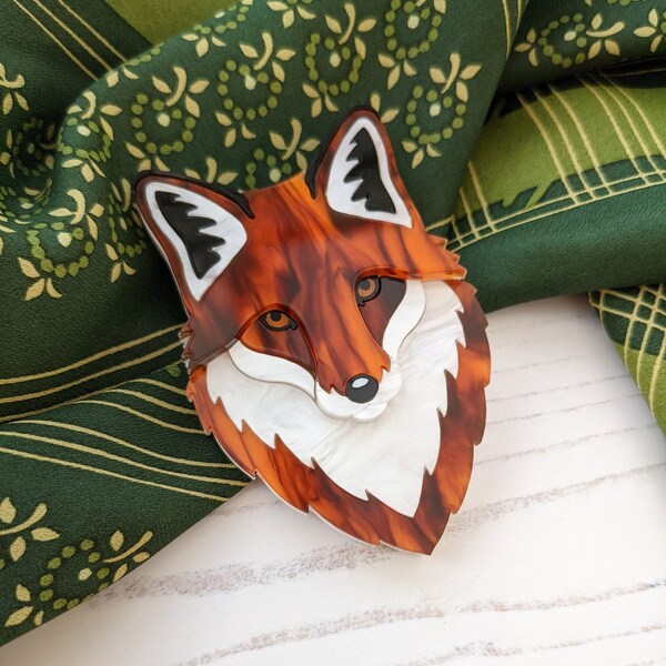 Fox Brooch - Etsy