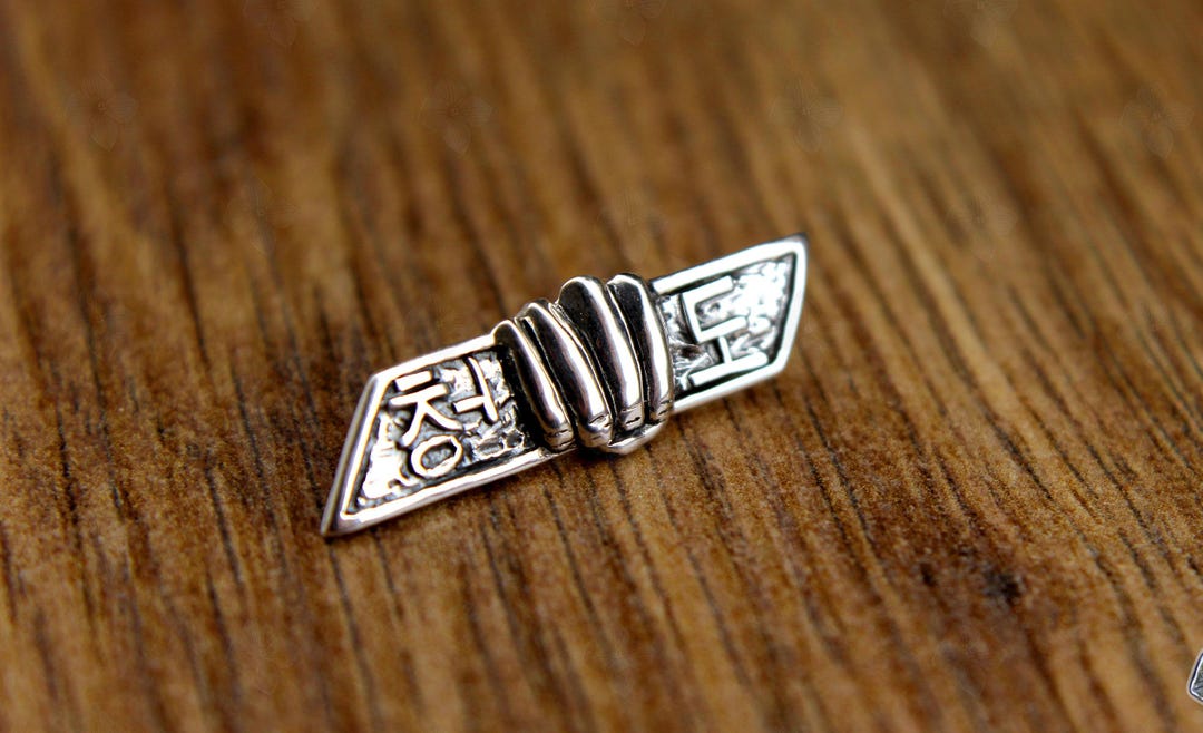 Sterling Silver Taekwondo Badge-kukkiwon Silver Badge-black Belt Grading Gift-uktdc Silver Pin ...