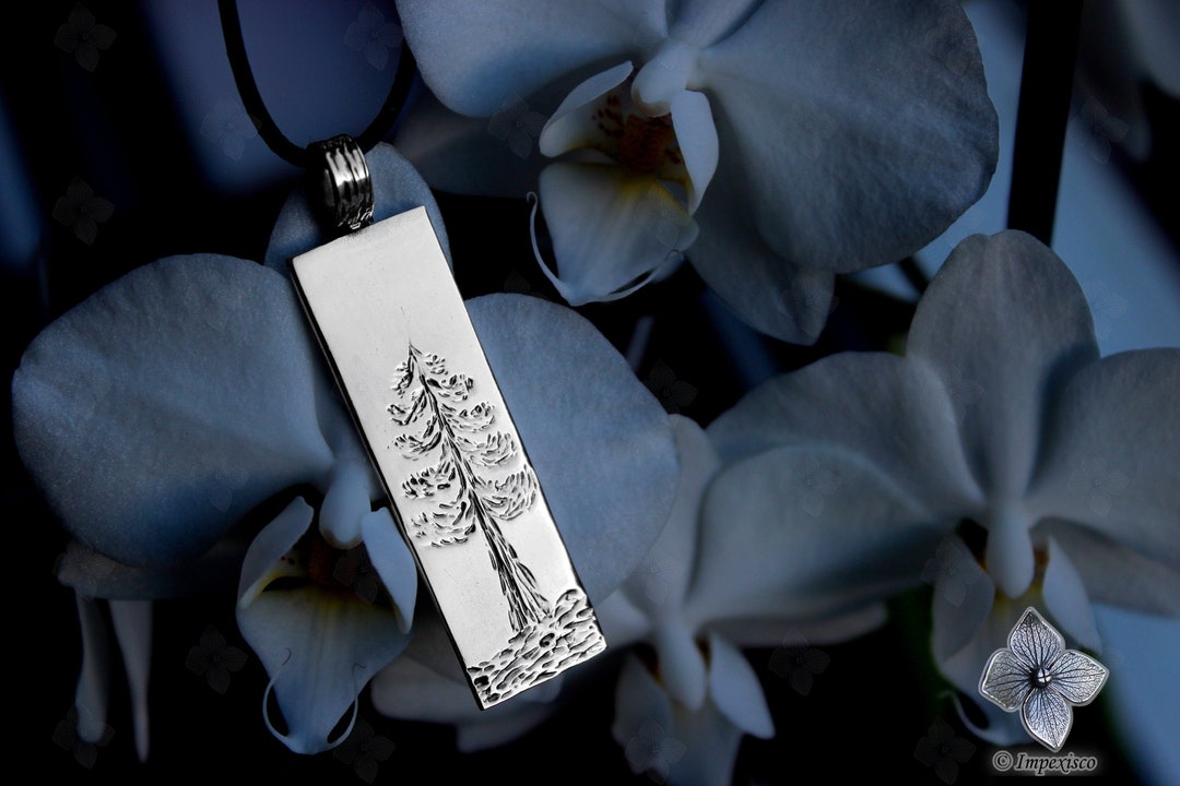 Sterling Silver Pine Tree Pendant-lonley Pine Tree Necklaces-botanic ...