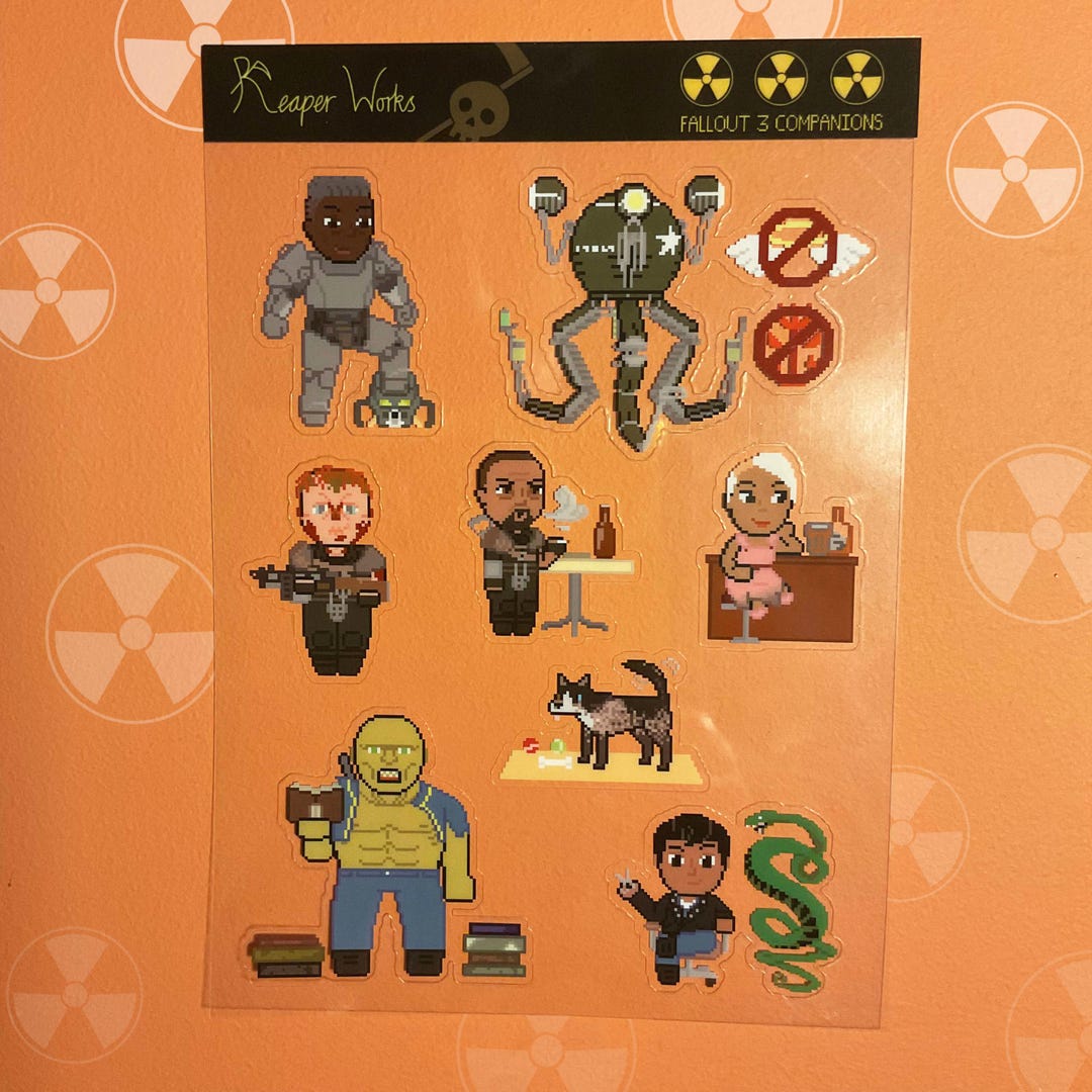 Pixel Fallout 3 Companions Sticker Sheet - Etsy