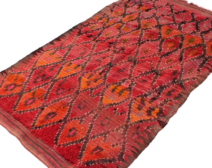 Vintage Moroccan Small Rug 3x6, Berber Boujaad Boho Rug Small Area ...