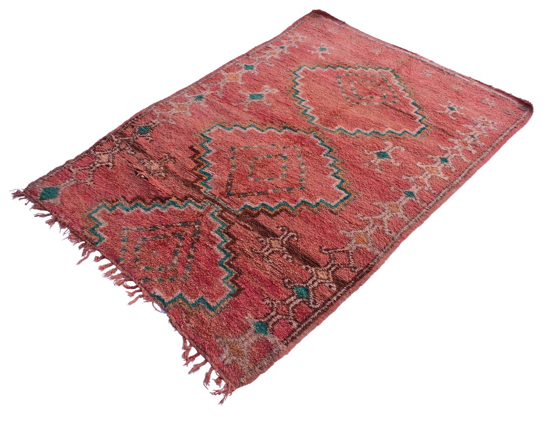 Morrocan Rug Vintage 6x9 , Berber Boujaad Wool Hand Knotted Moroccan ...