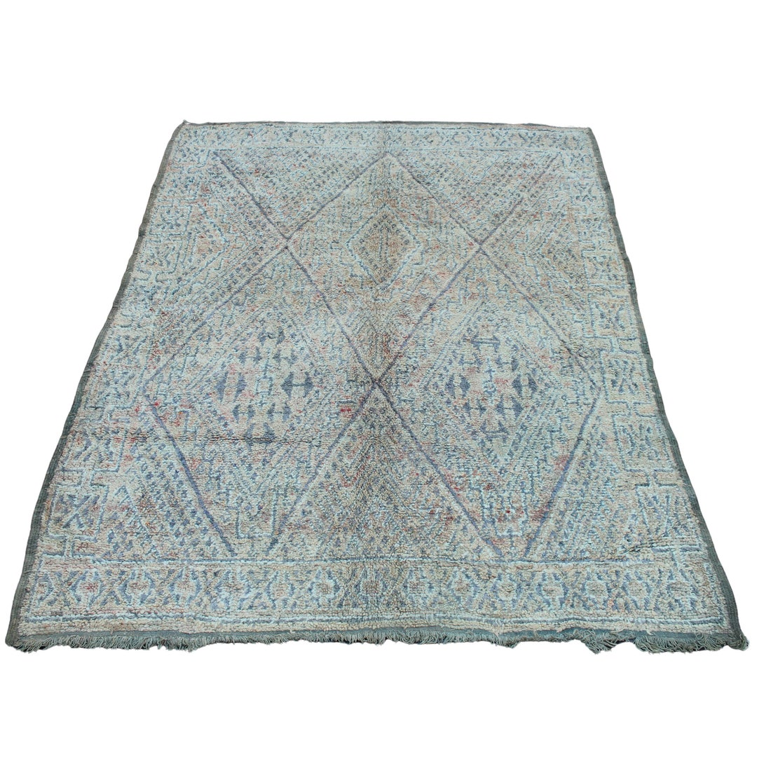 7x9 Vintage Morrocan Rug, Berber Wool Hand Knotted Moroccan Rugs - Etsy