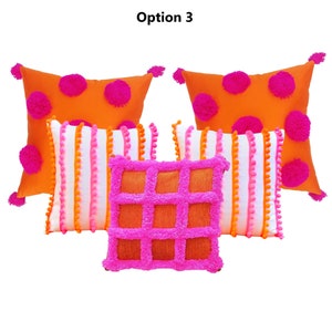 Dorm Room Special Pom-pom & Tufted Cushion Cover Combo of 5 Custom Made ...