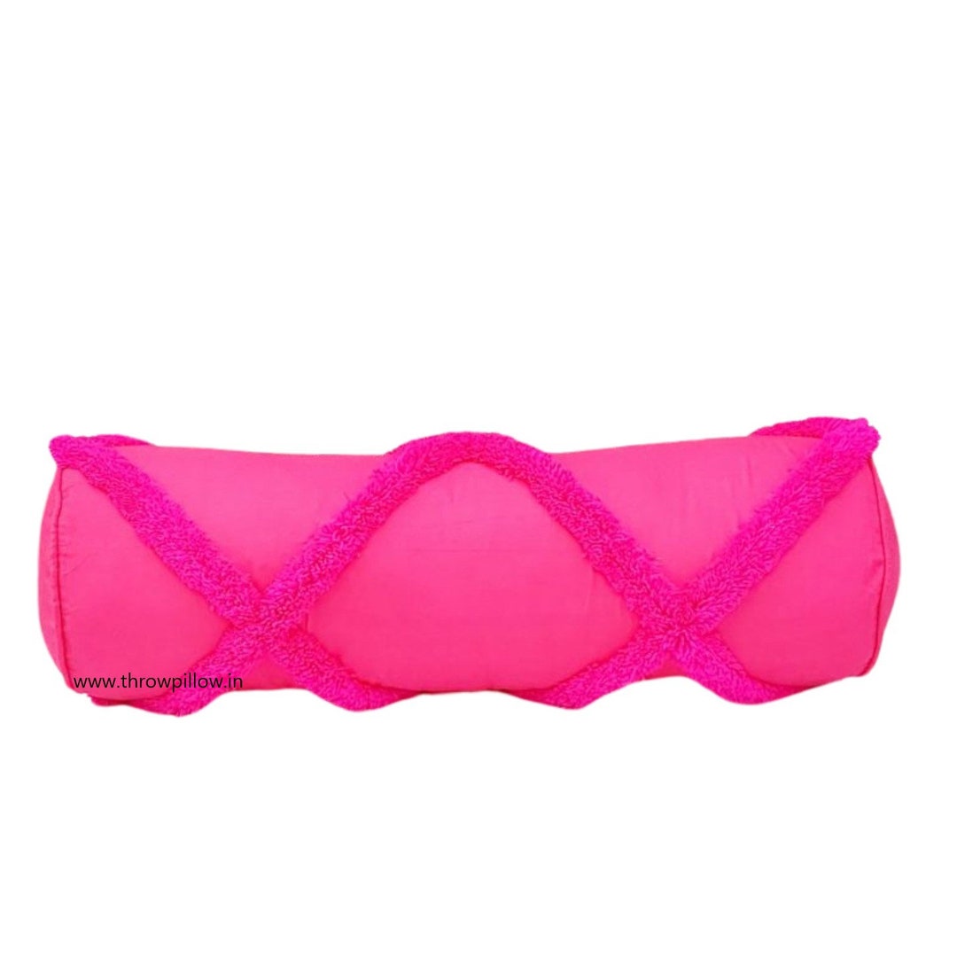 Magenta Criss Cross Tufted Bolster Cover - Etsy