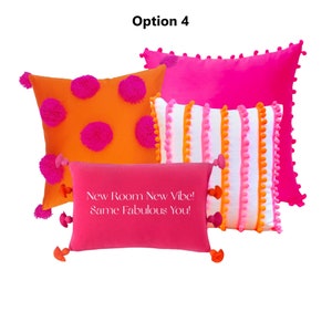 Dorm Room Special Pom-pom & Tufted Cushion Cover Combo of 5 Custom Made ...