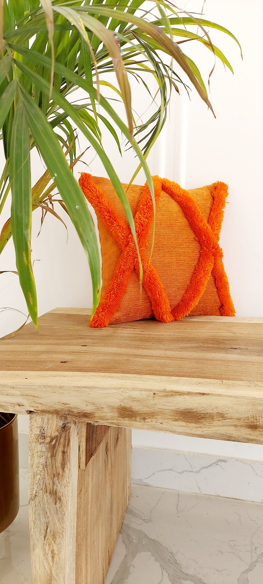 Orange Autumn Décor Textured Cushion Cover/ Orange Throwpillow / Autumn ...