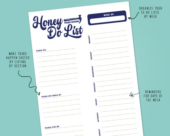 Funny Honey Do List