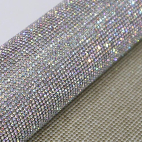 BLACK / CRYSTAL AB Stretchable Rhinestone Fabric / X Fabric - Etsy