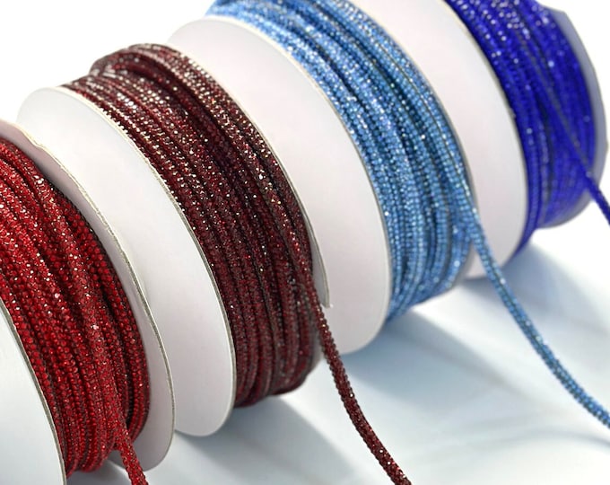 3MM Rhinestone String Crystal Tube Trim DIY Crystal Shoe Lace ...