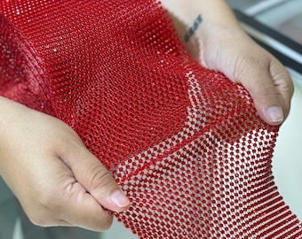 VIOLET Stretchable Rhinestone Fabric / Sew on Crystal Garment | Etsy