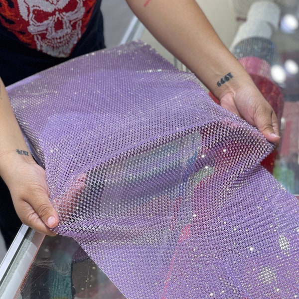 Rhinestone Fishnet Fabric - Etsy