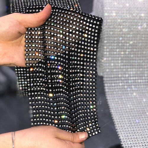 Stretchable Rhinestone Fabric I Crystal Mesh Fabric I Elastic - Etsy