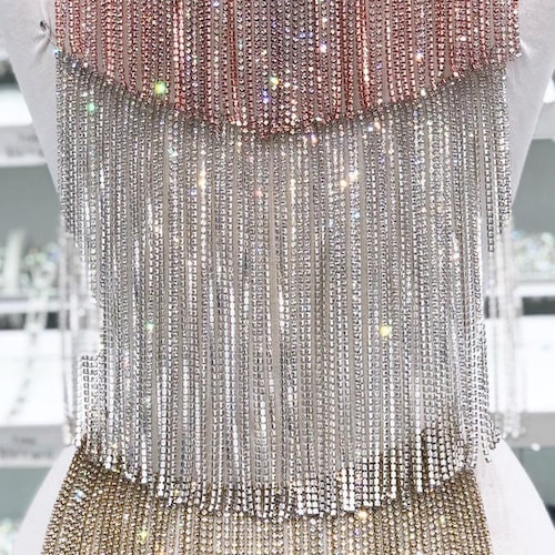 Rhinestone Fringe I High Quality Rhinestone Trim/ Rhinestone | Etsy