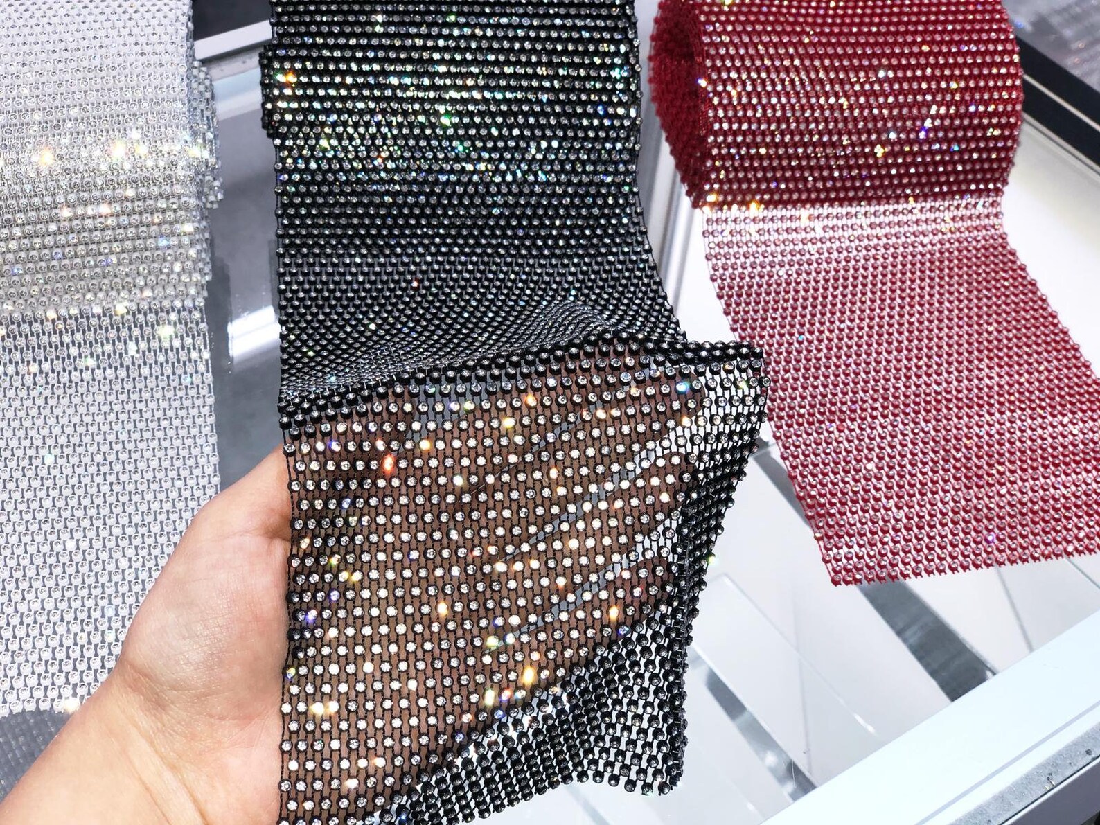 Stretchable Rhinestone Fabric I Crystal Mesh Fabric I Elastic - Etsy