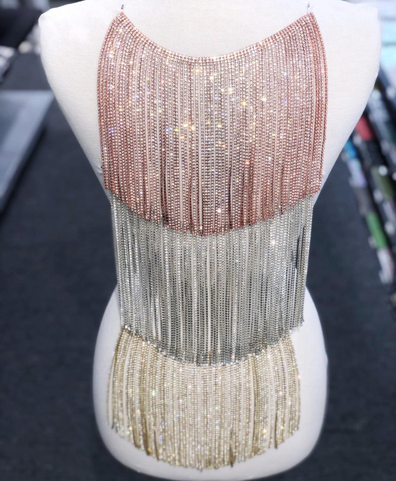 8 Inches Long Rhinestone Fringe I High Quality Rhinestone - Etsy Canada