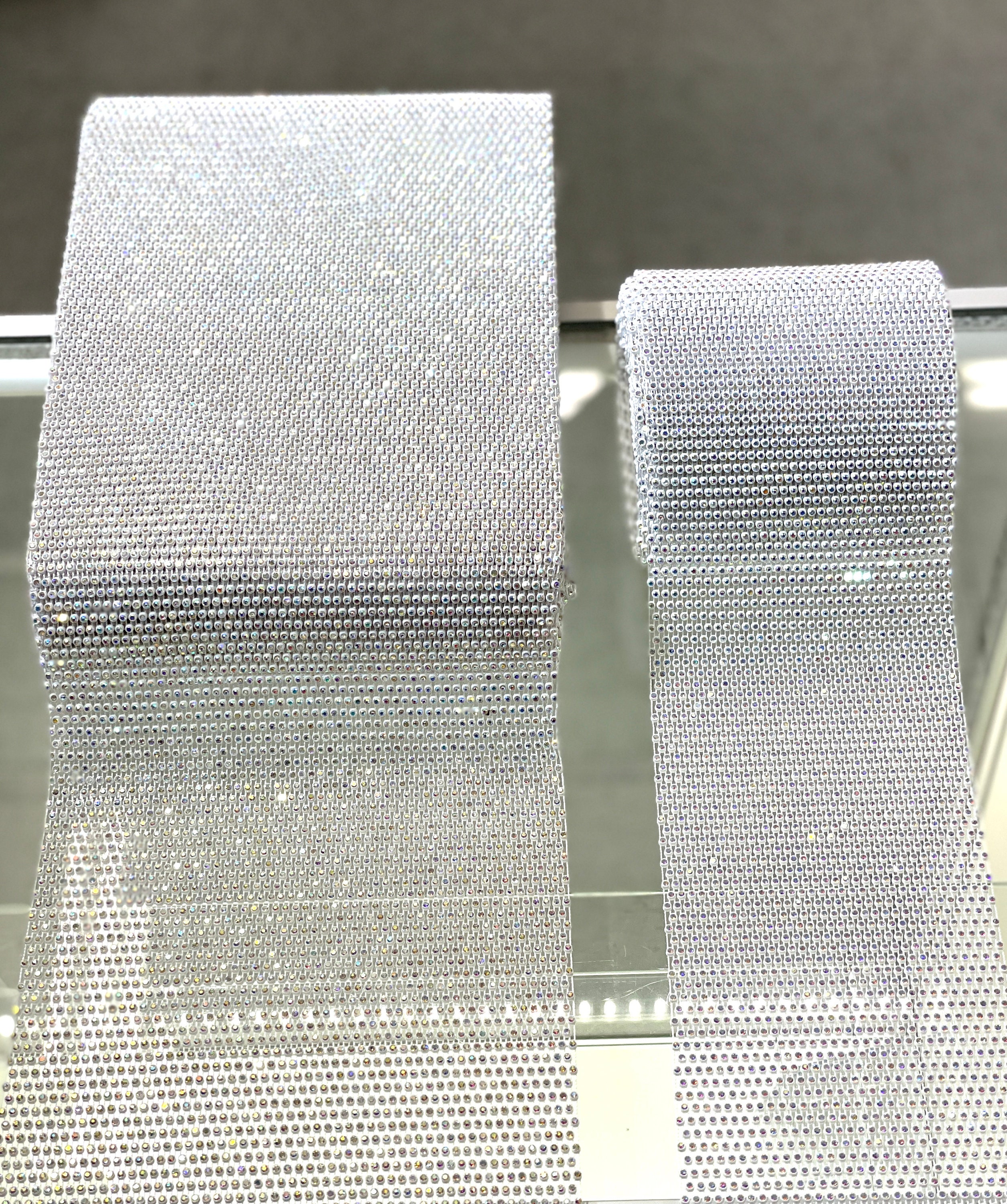 WHITE/CLEAR Stretchable Rhinestone Fabric / Crystal Elastic - Etsy