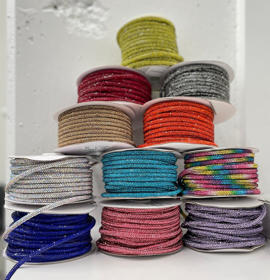 6MM Rhinestone String - Crystal Rope- Bling Bling Trim- DIY Drawstring ...
