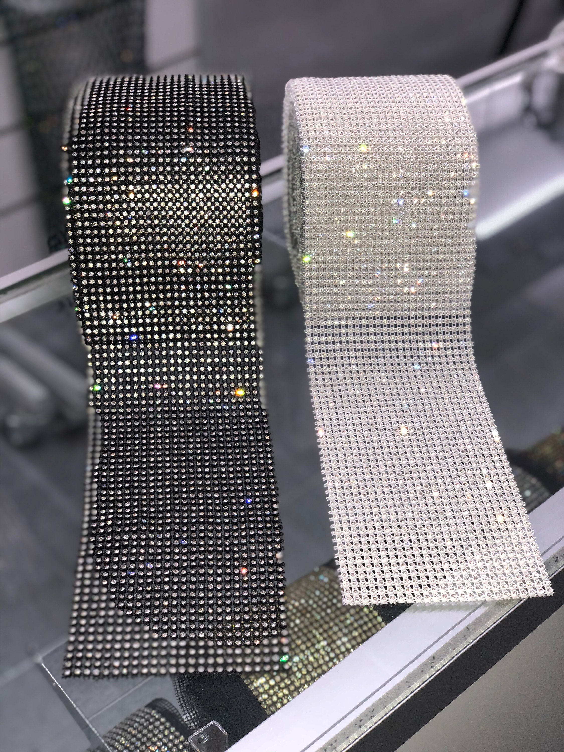 Stretchable Rhinestone Fabric I Crystal Mesh Fabric I Elastic - Etsy