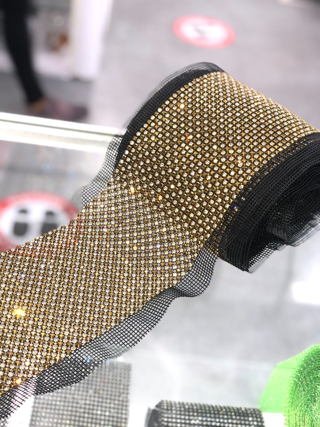 GOLD / CRYSTAL / BLACK Metal Backing Rhinestone Clear Crystal Metal ...