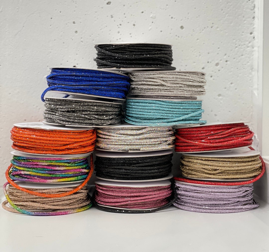3MM Rhinestone String - Crystal Tube - Trim - DIY Crystal Shoe Lace ...