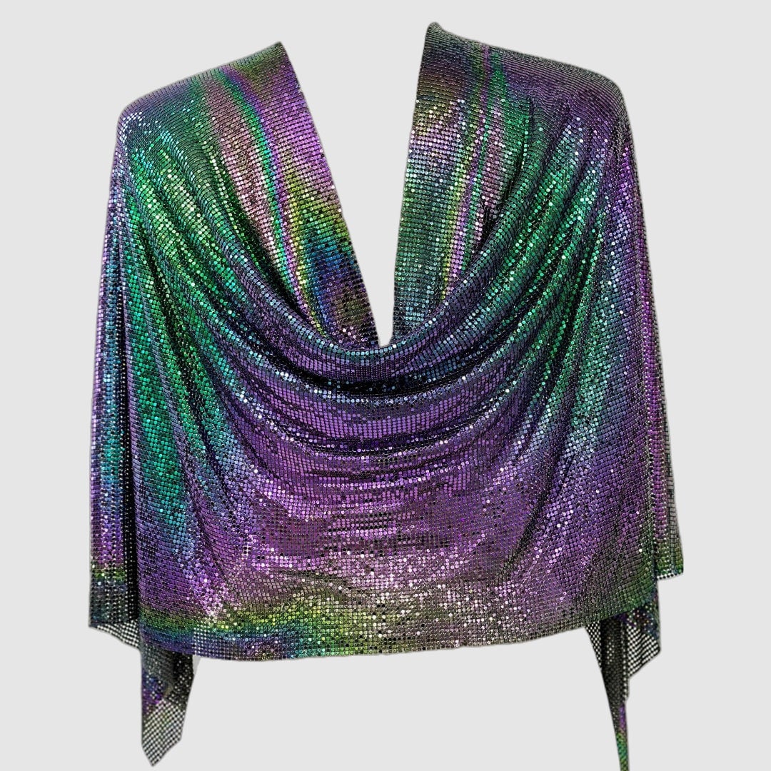 Black AB Aluminum Chainmail Fabric - 18inch X60 Inch(46x152cm) - Craft ...