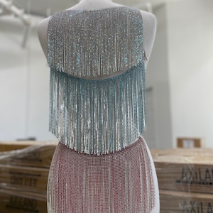 8 Inches Long Rhinestone Fringe I High Quality Rhinestone Trim ...