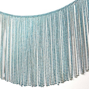 8 Inches Long Rhinestone Fringe I High Quality Rhinestone Trim/ Tassel ...