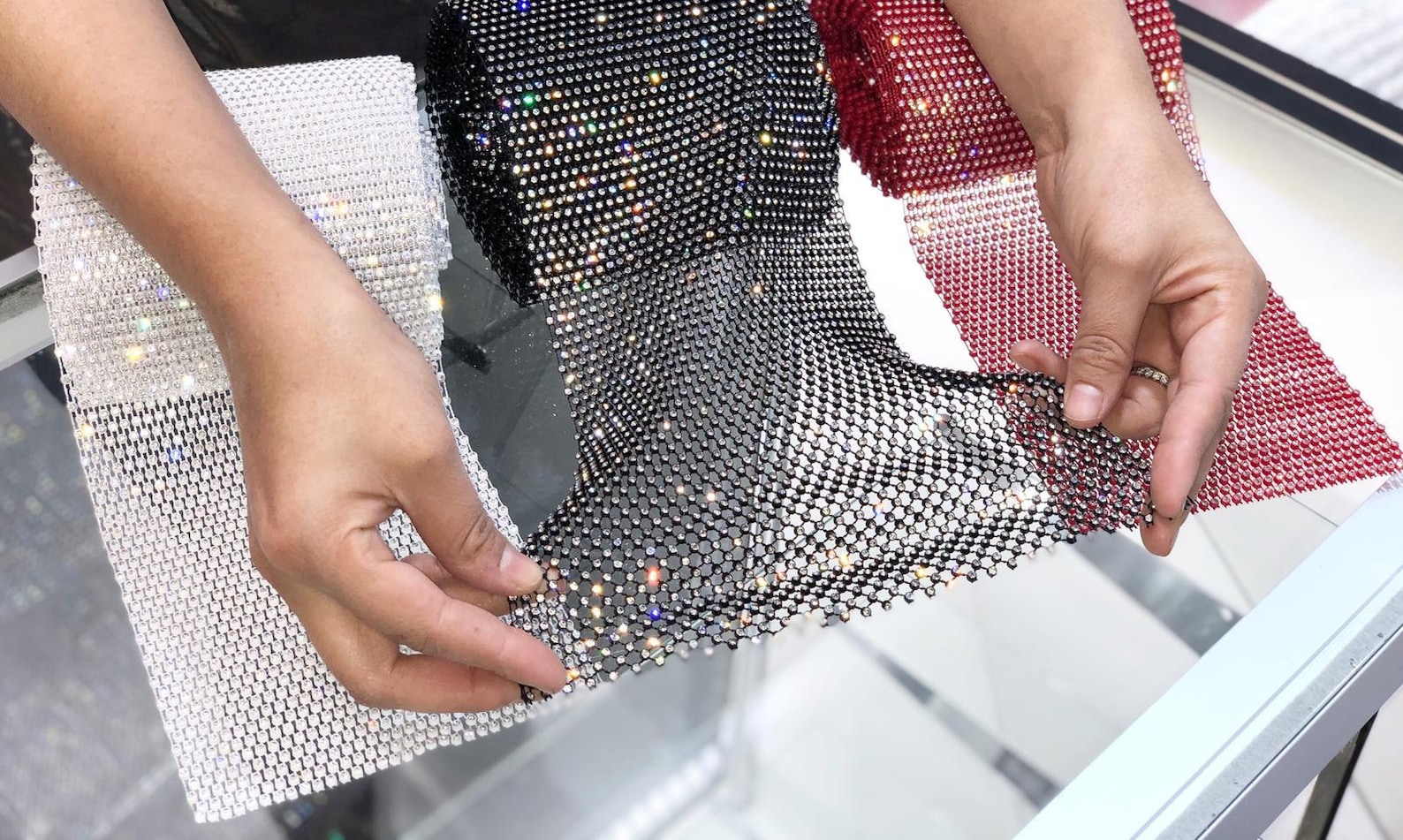 Stretchable Rhinestone Fabric I Crystal Mesh Fabric I Elastic - Etsy