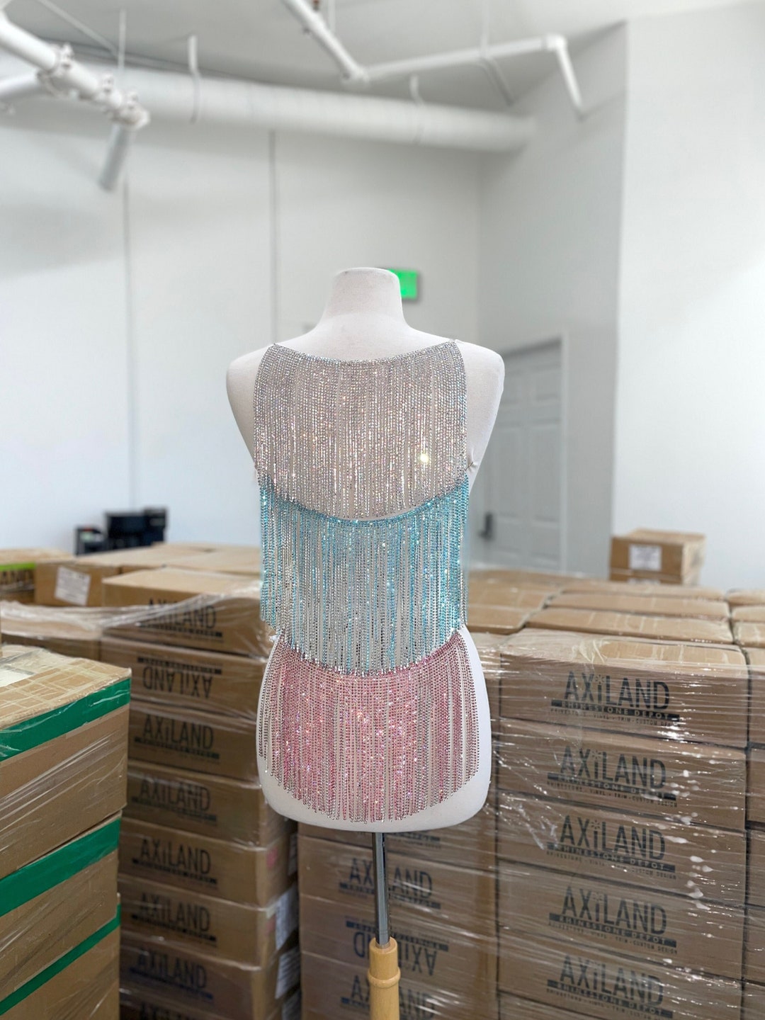 8 Inches Long Rhinestone Fringe I High Quality Rhinestone Trim ...