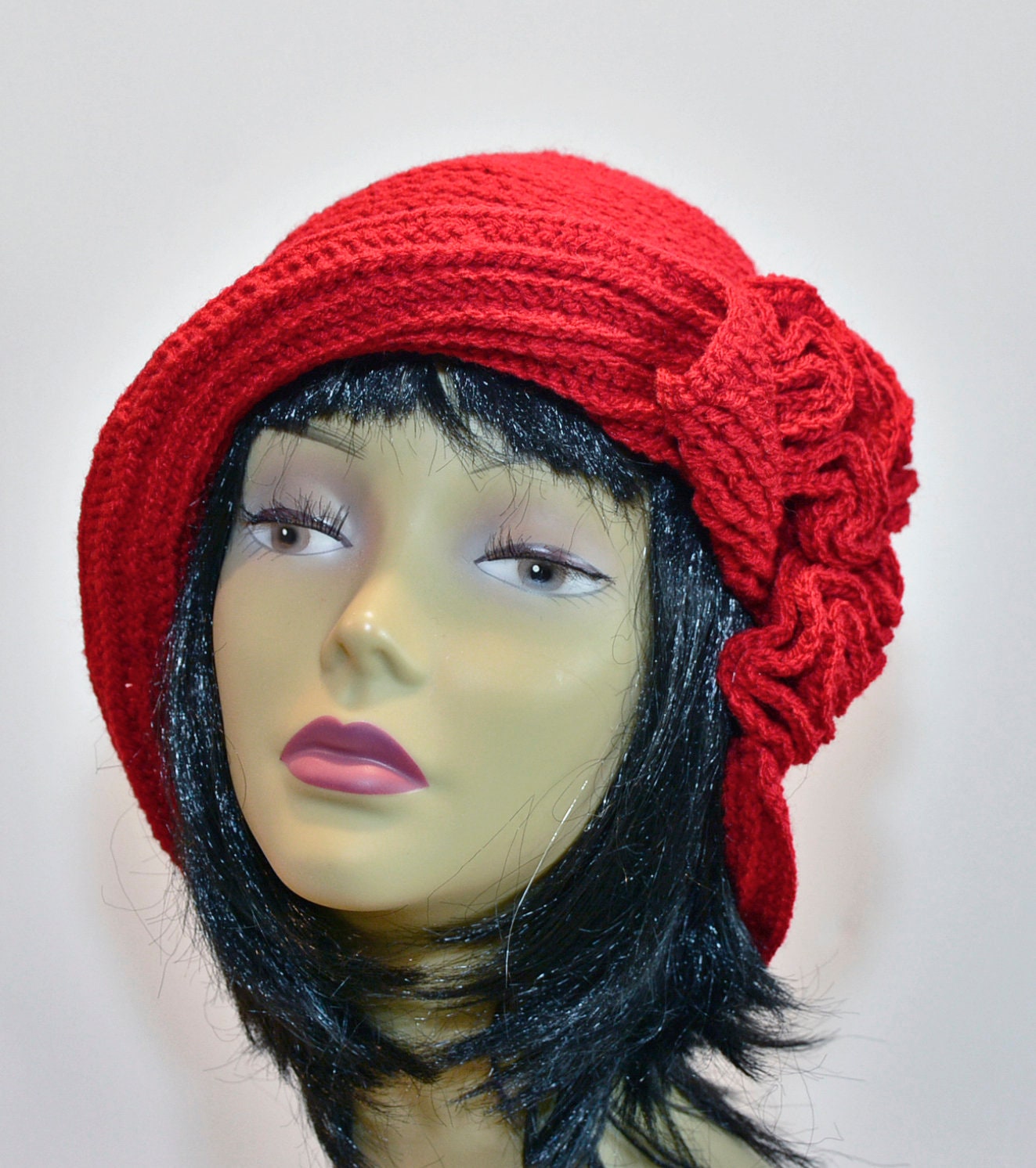 Häkelhut "Leila", eleganter Hut -rot - Etsy.de