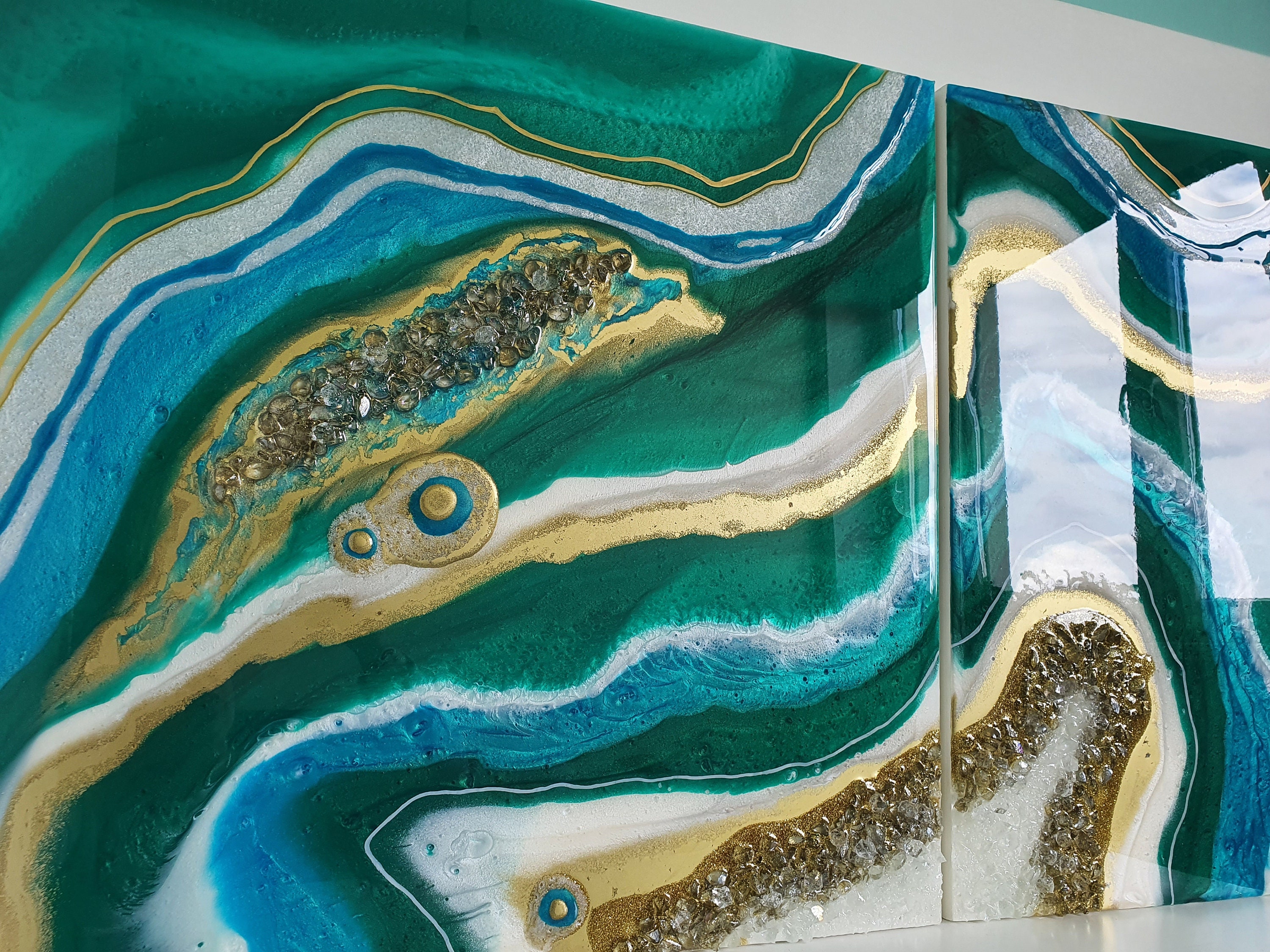 Custom Emerald - Turquise Geode - Etsy