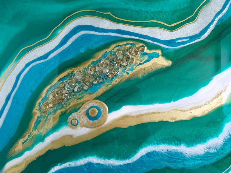 Custom Emerald - Turquise Geode - Etsy